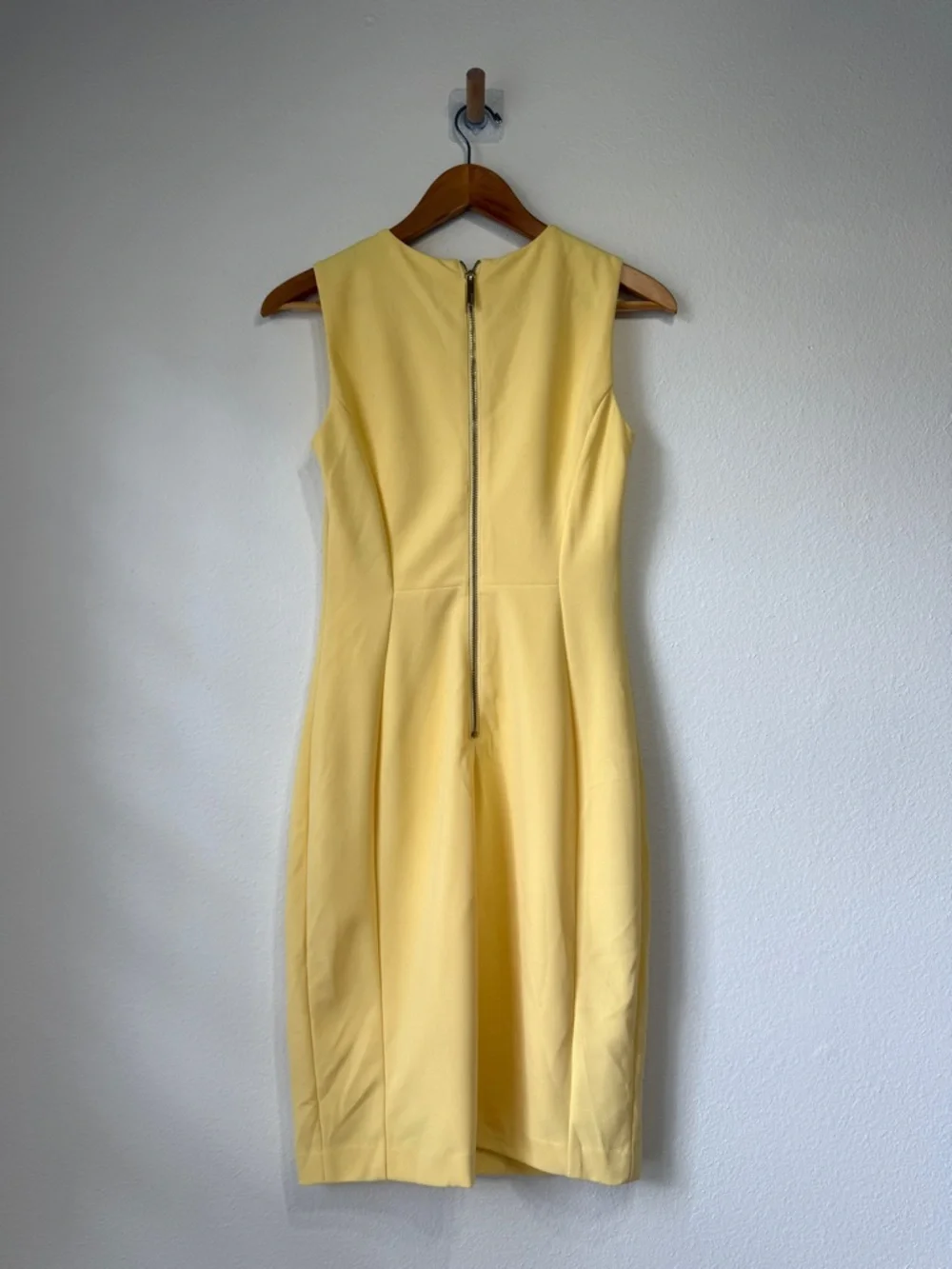 Calvin Klein | Dresses | Calvin Klein Yellow Sheath Dress Size 4 ...